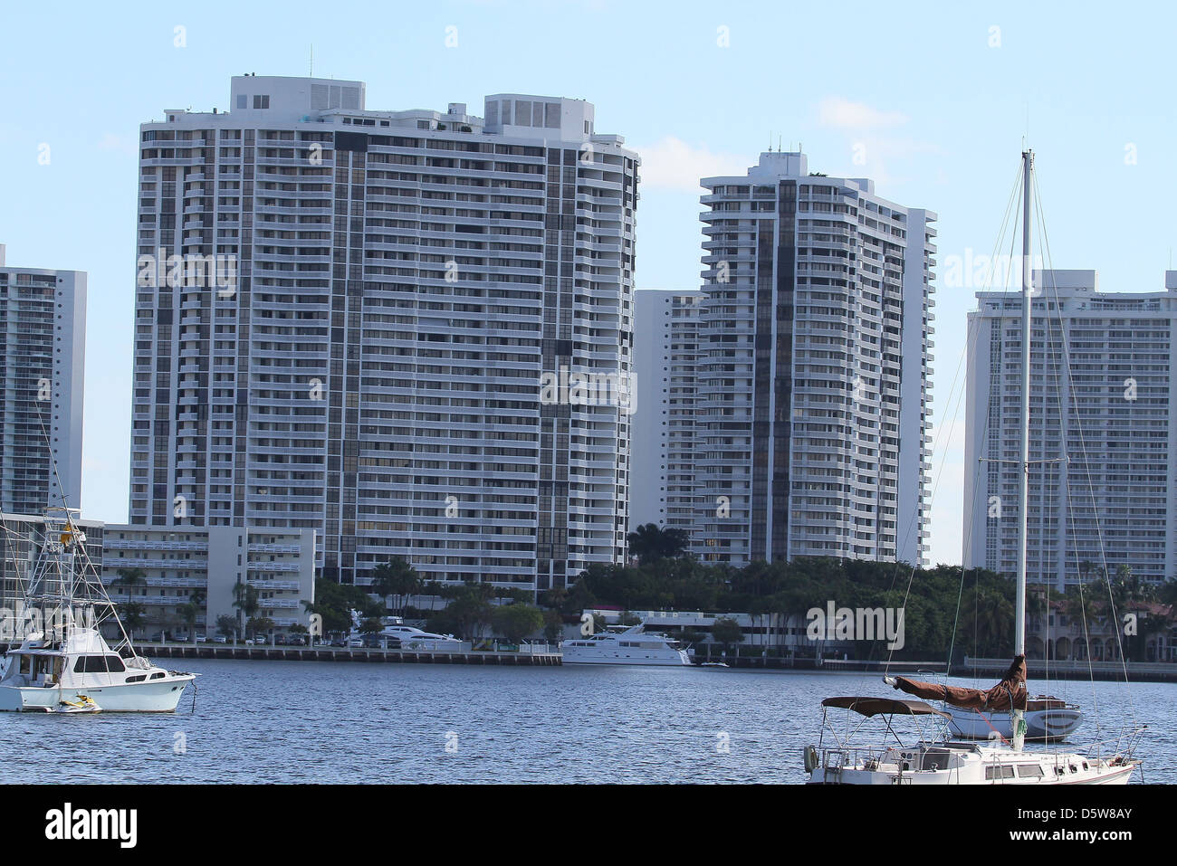 Exterior views of Whitney Houston's former residence on Williams Island ...