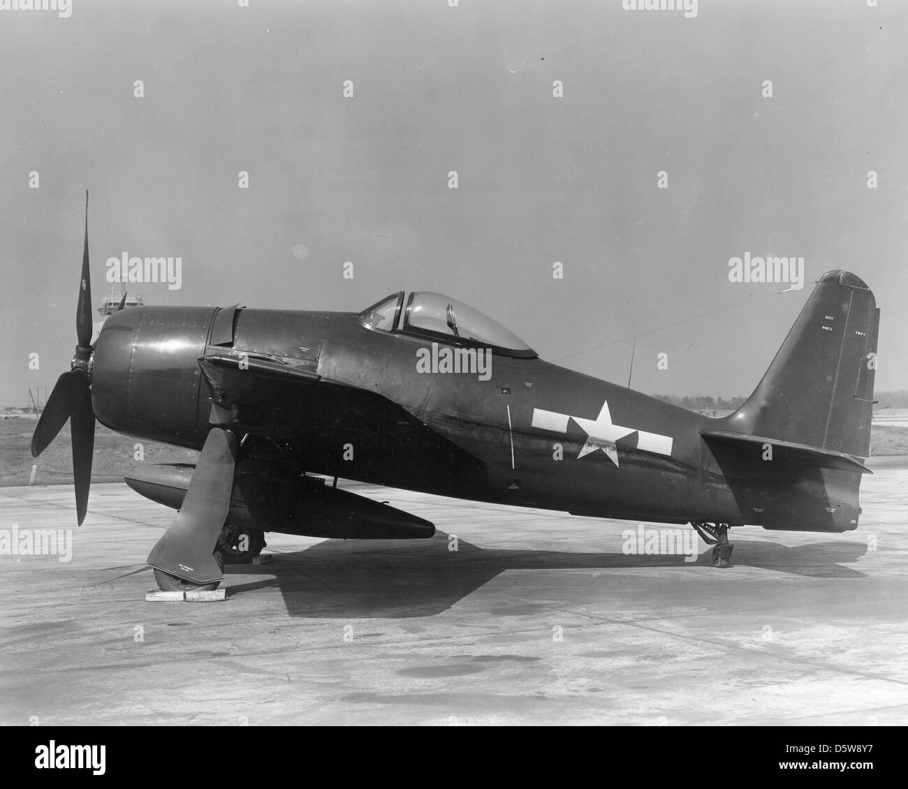 The Grumman F8F-1 Bearcat, a carrier-based fighter, is shown in flight ...