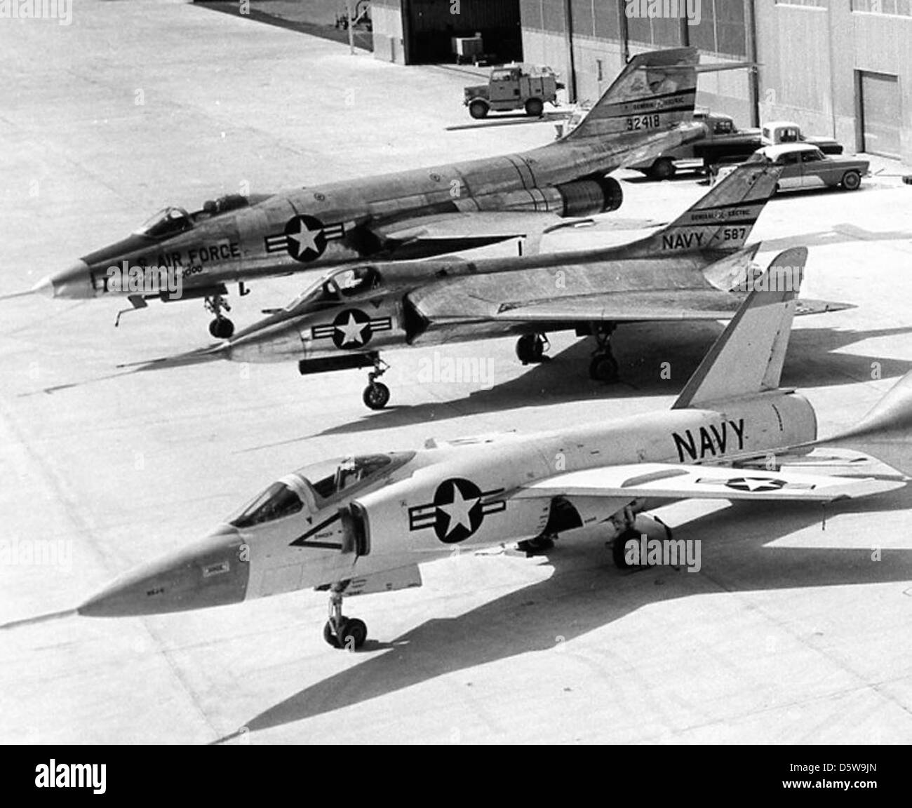 An aircraft display at Edwards AFB, California, showcasing a variety of ...