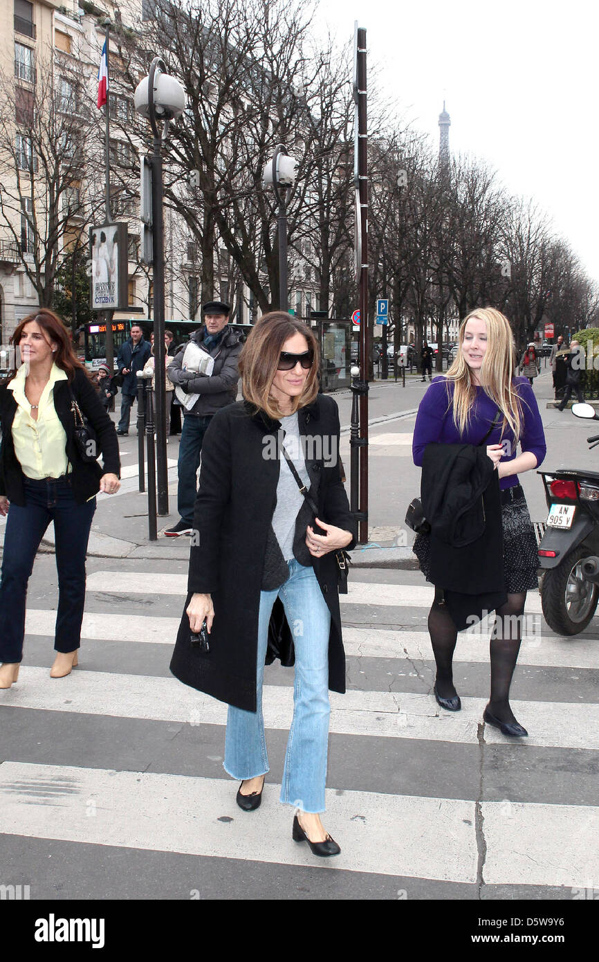Sarah Jessica Parker is seen shopping at Celine during Paris Fashion ...