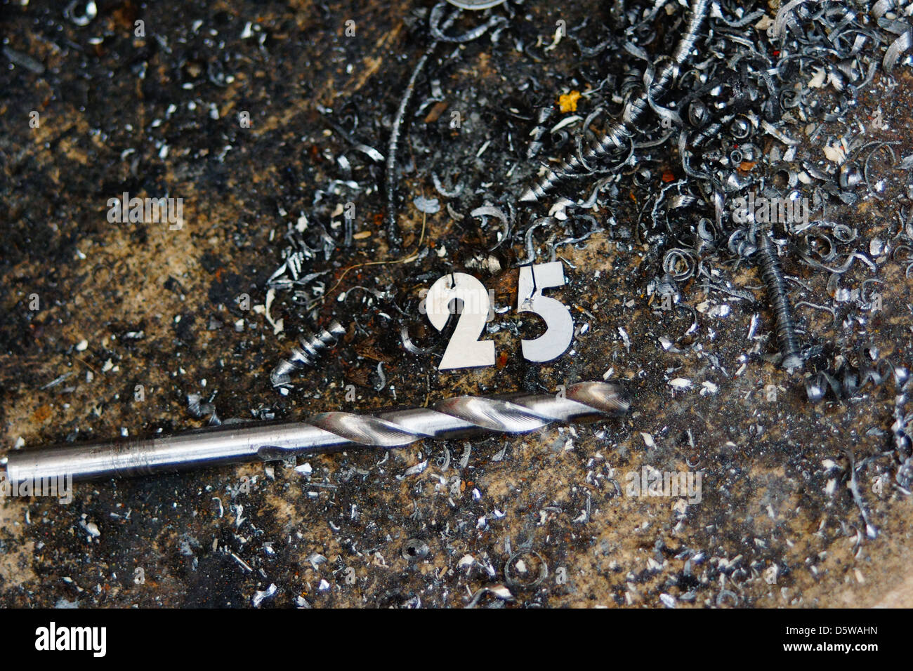 The number 25, metal working environment Stock Photo - Alamy