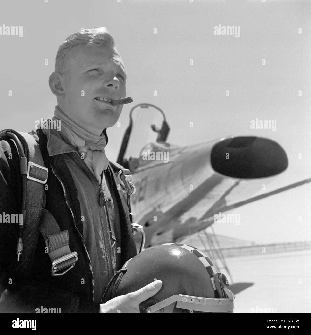 NACA test pilot Captain Iven Carl 'Kinch' Kincheloe, Jr. alongside a ...