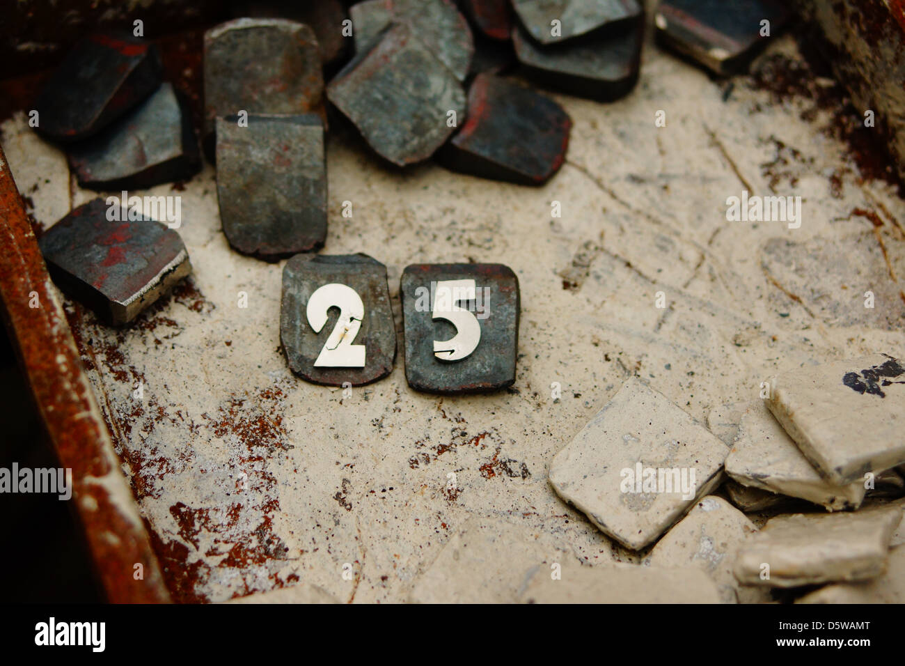 The number 25, metal working environment Stock Photo - Alamy