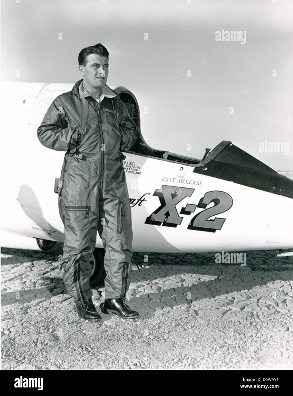 NACA-USAF test pilot Lt. Col. Frank Kendall Pete Everest stands ...