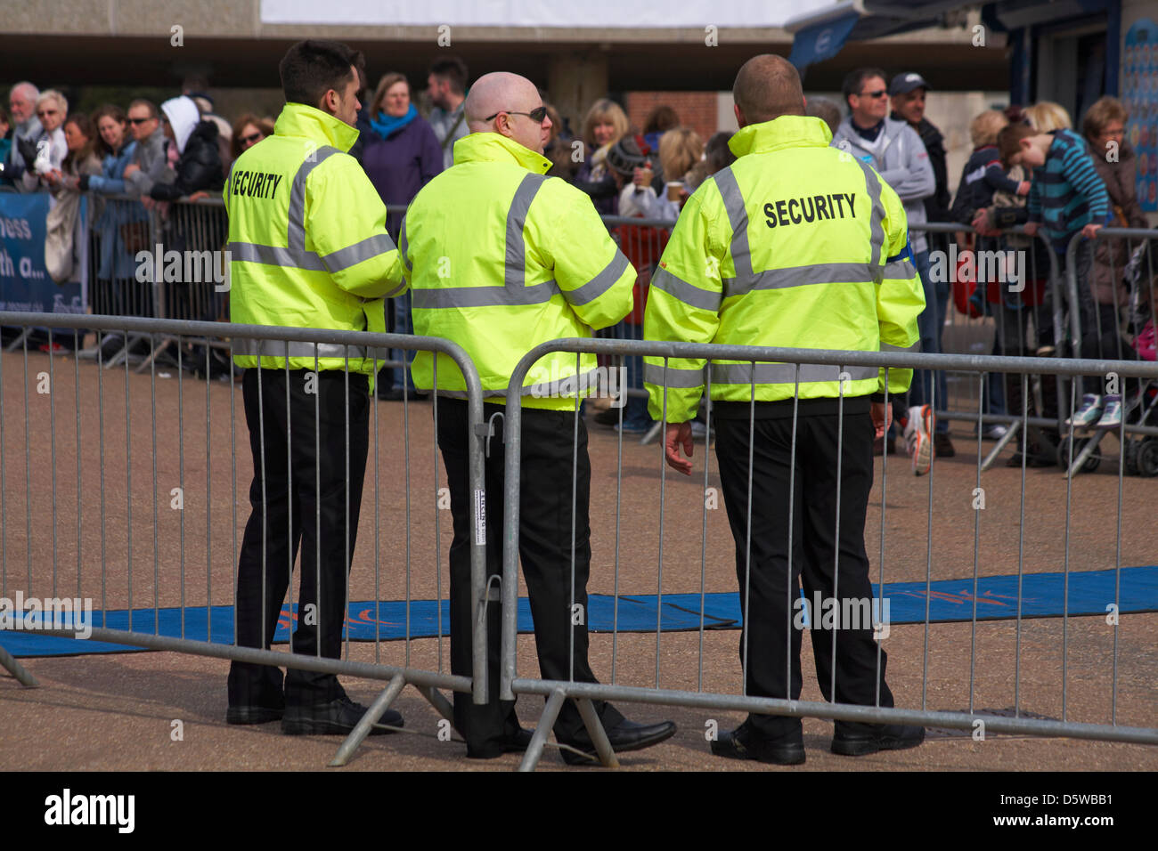security men on crowd control duty at Bournemouth in April Stock Photo ...