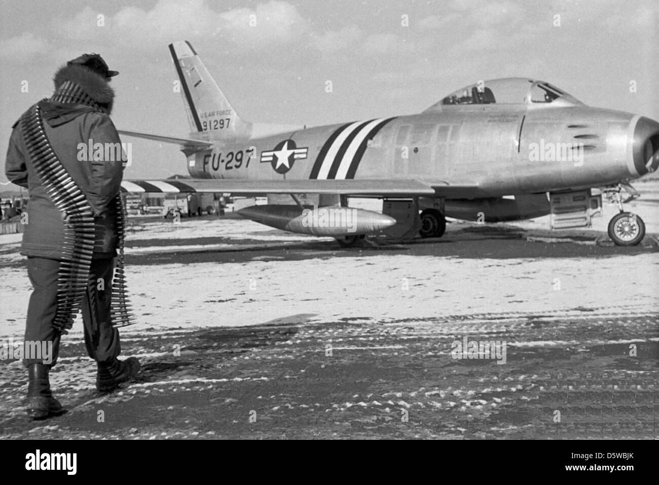 The North American F-86A-5-NA Sabre, introduced in 1950, was a jet ...