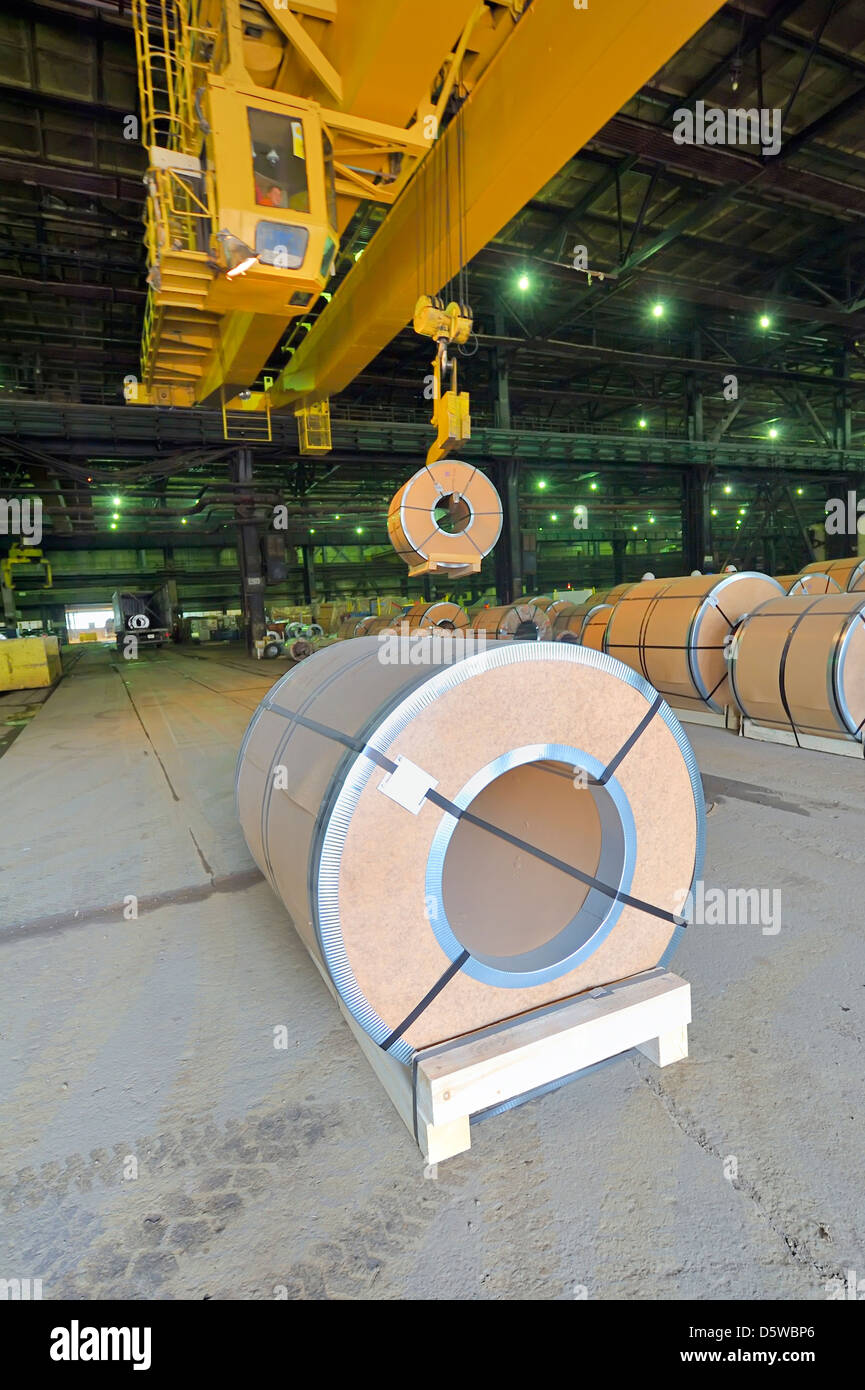 Huge rolls of tinplate in the factory Stock Photo - Alamy