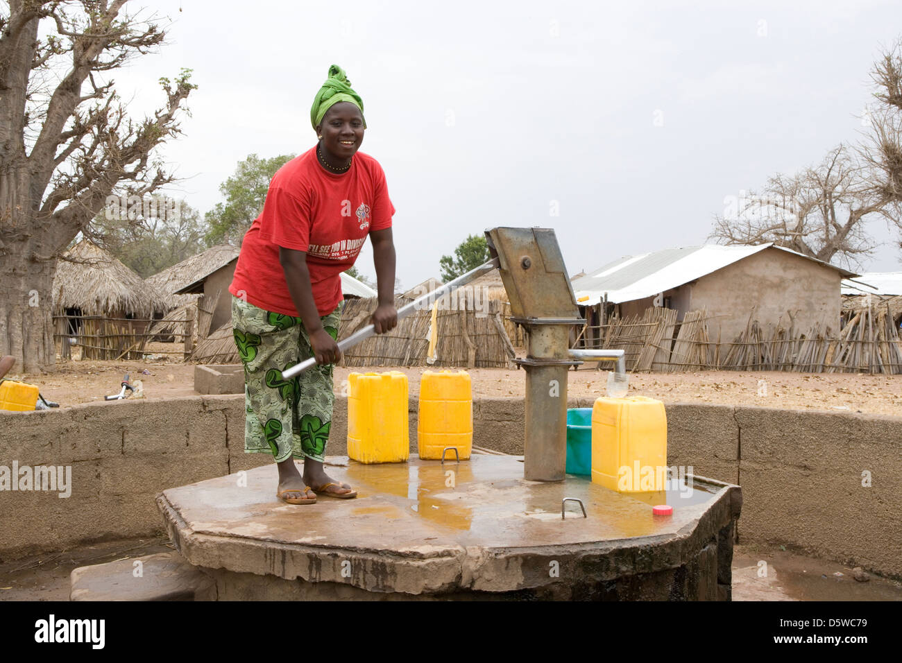 Gambia: Sambel Kunda village / water pump Stock Photo - Alamy