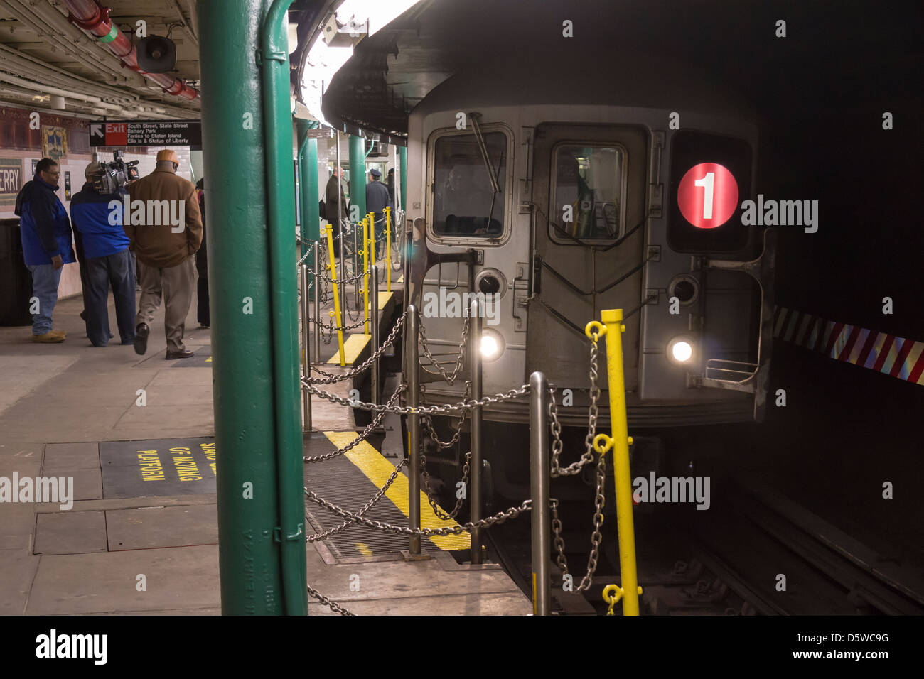 The South Ferry Terminal of the New York City subway is seen on its ...