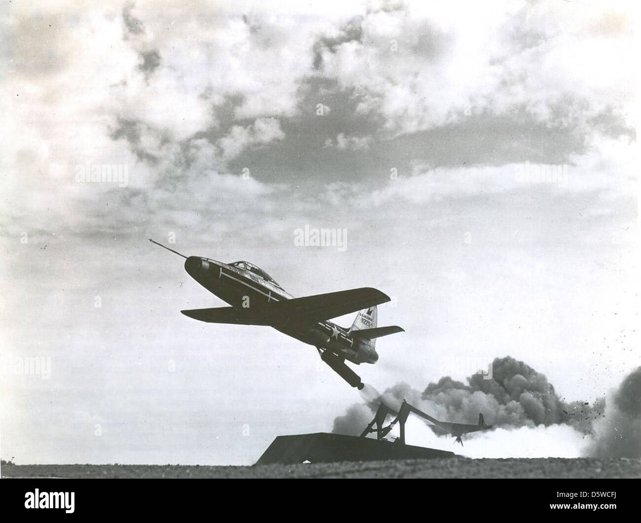 The Republic F-84G-15-RE Thunderjet, known for its 'Zero-Length-Launch ...