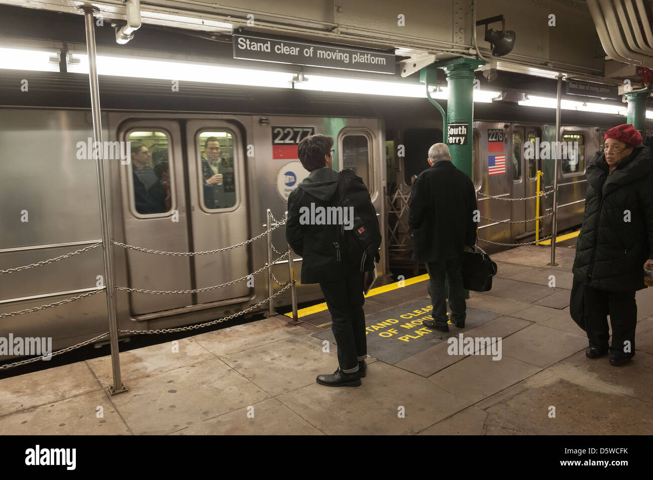 The South Ferry Terminal of the New York City subway is seen on its ...