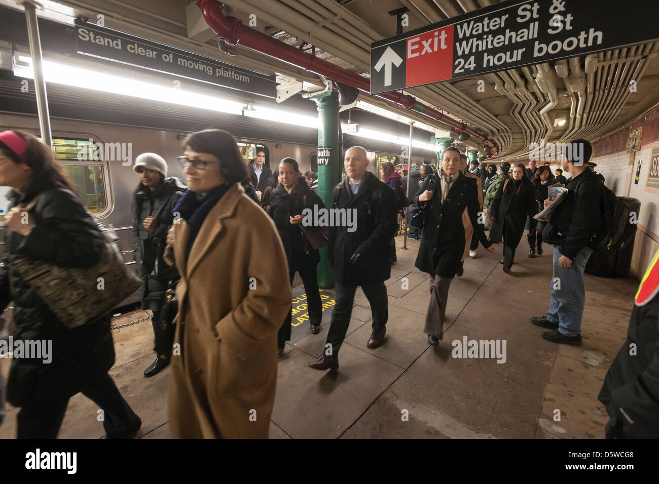 The South Ferry Terminal of the New York City subway is seen on its ...