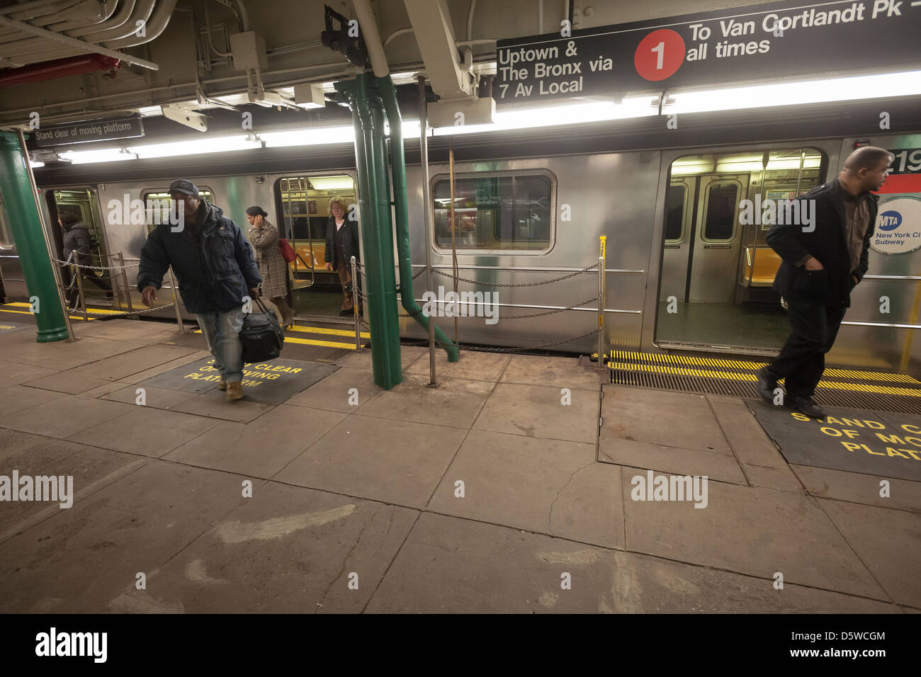 The South Ferry Terminal of the New York City subway is seen on its ...