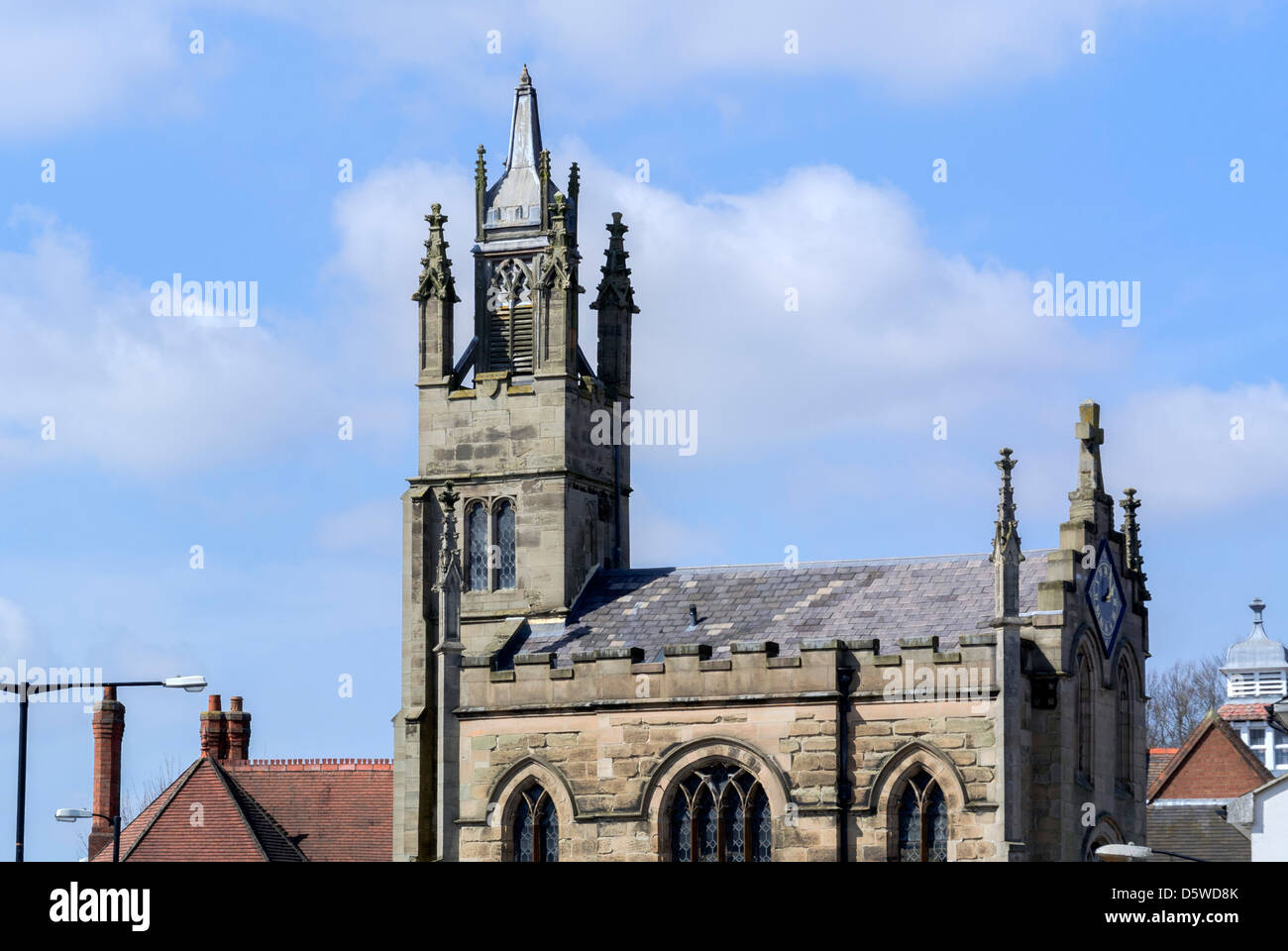 The church on the East gate of Warwick Stock Photo - Alamy