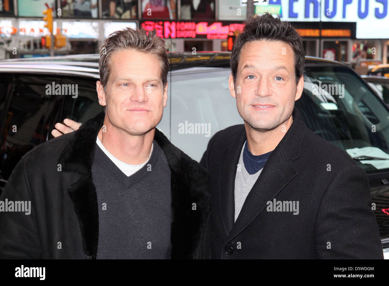 Brian Van Holt and Josh Hopkins The stars of 'Cougar Town' hand out ...