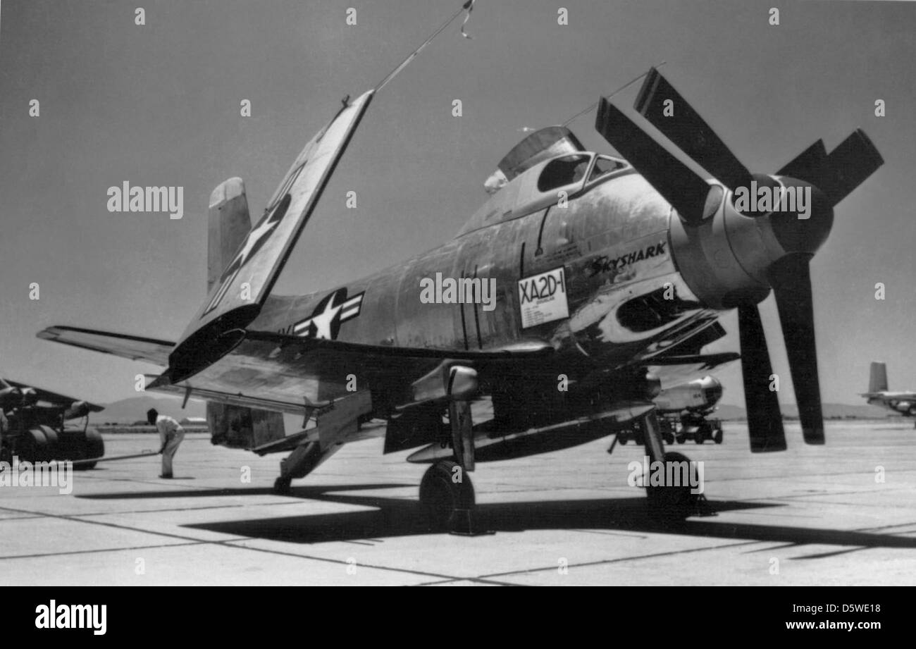 The Douglas XA2D-1 Skyshark, the second prototype, made its maiden ...