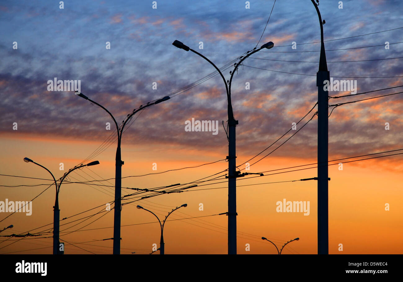 Group of Streetlights Stock Photo - Alamy