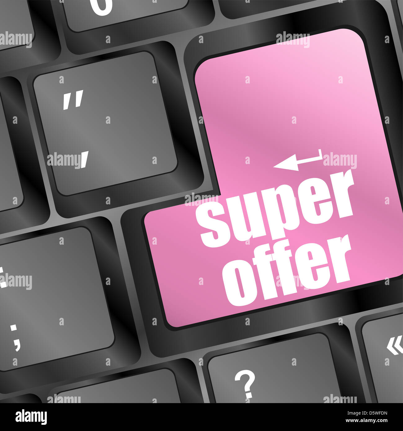Super offer text on laptop computer keyboard Stock Photo - Alamy