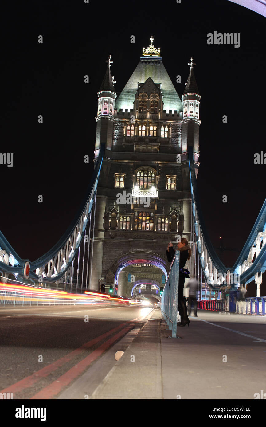 Tower Bridge at night, London, England Stock Photo - Alamy