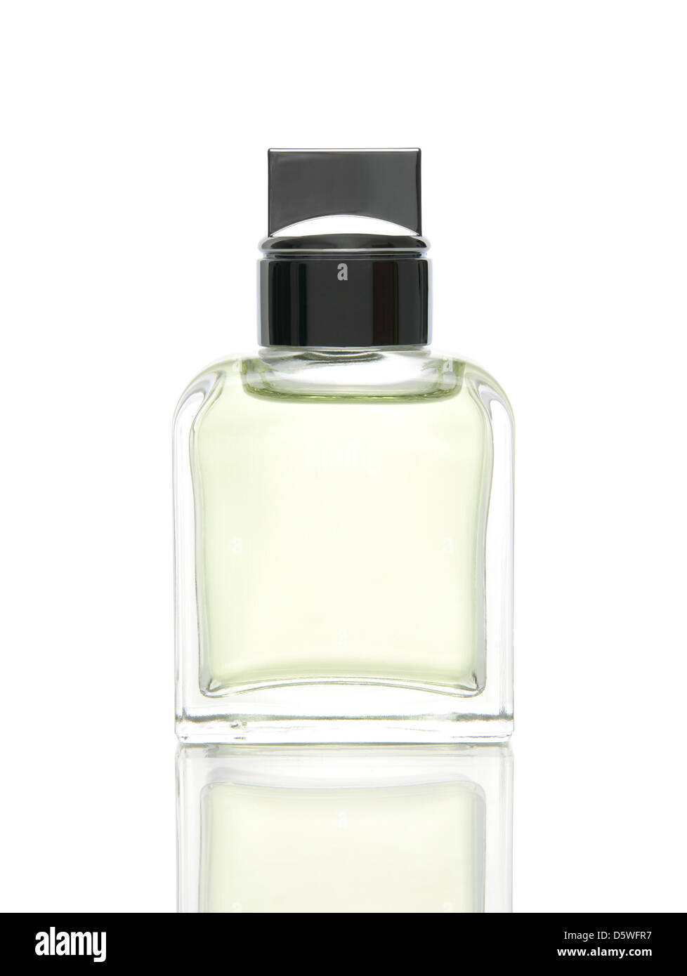 Perfume bottle with reflection, on white background Stock Photo - Alamy