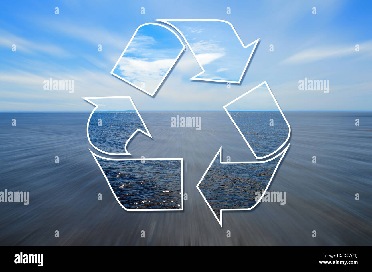 Clear vision of nature through a recycling sign. Ecology concept Stock ...