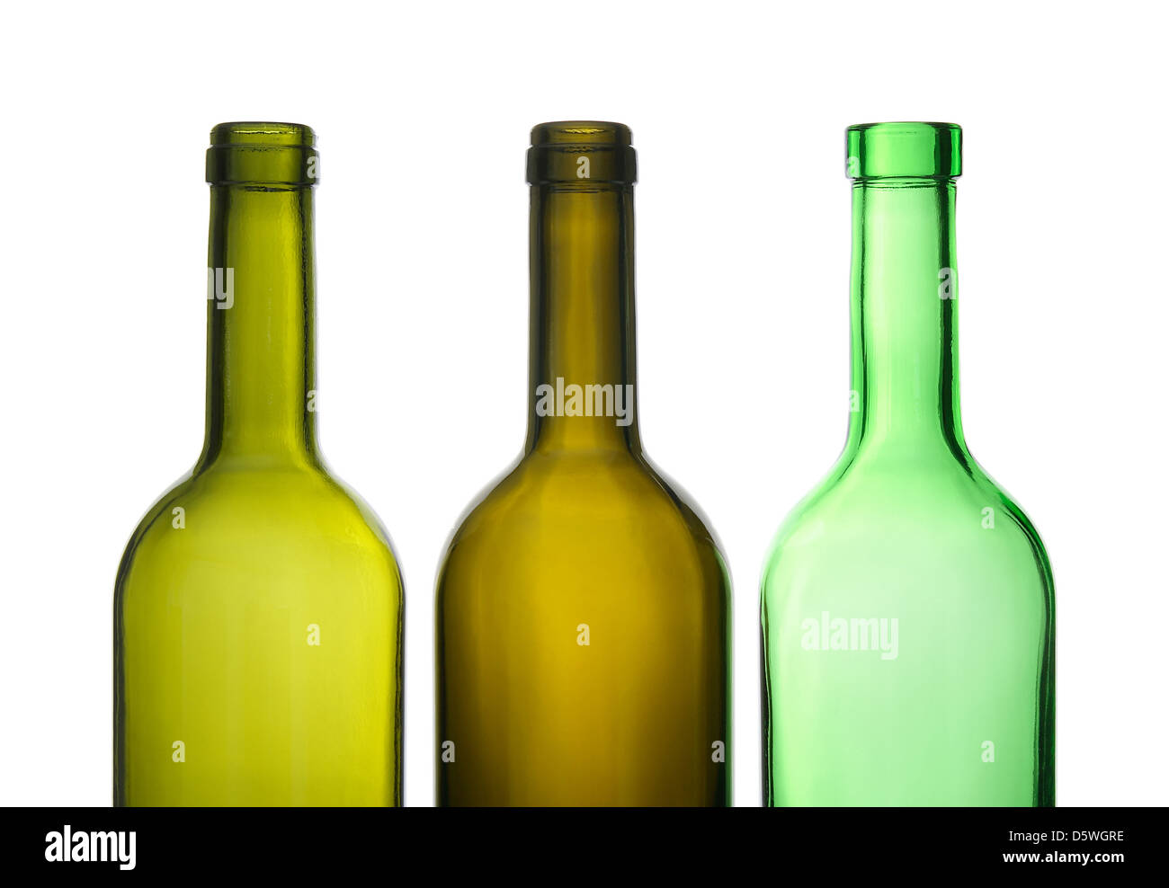 Three empty wine bottles hi-res stock photography and images - Alamy