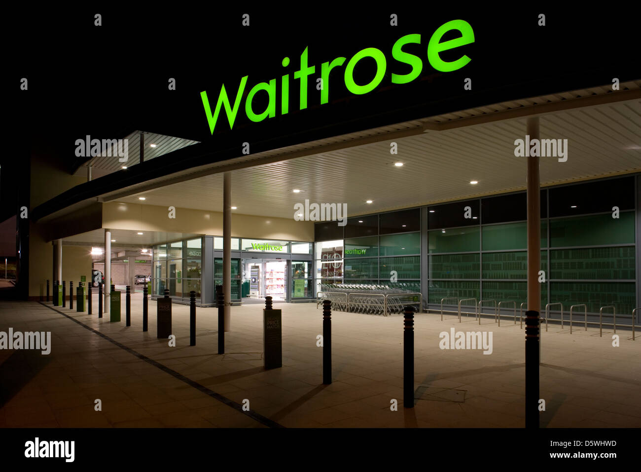 Waitrose supermarket at night Stock Photo - Alamy