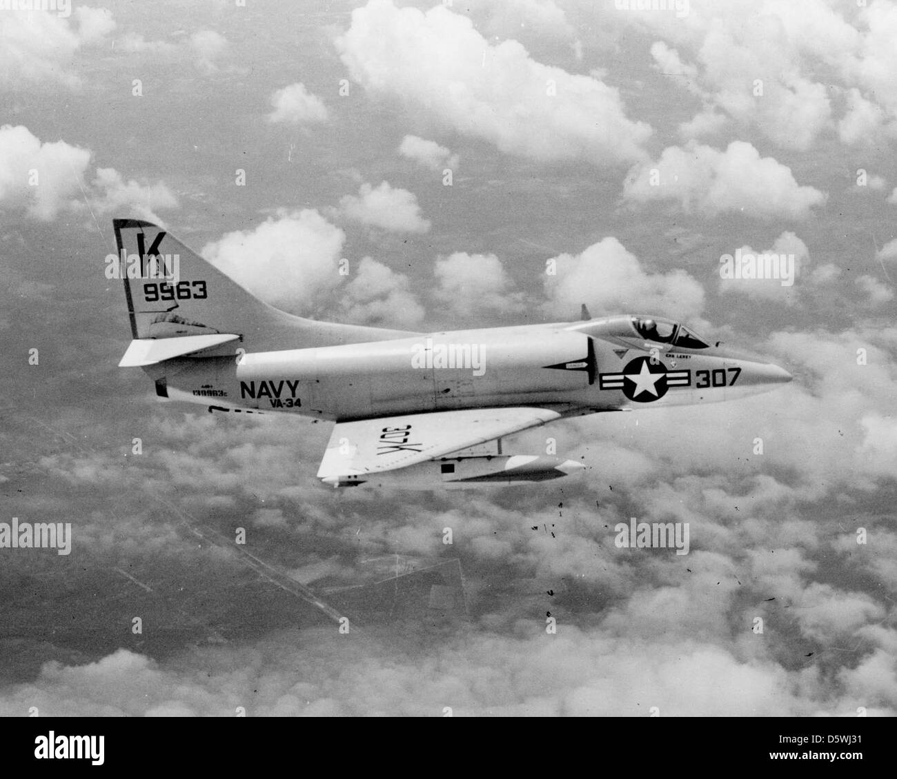 The Douglas A4D-1 'Skyhawk' served with Navy Attack Squadron 34 (VA-34 ...