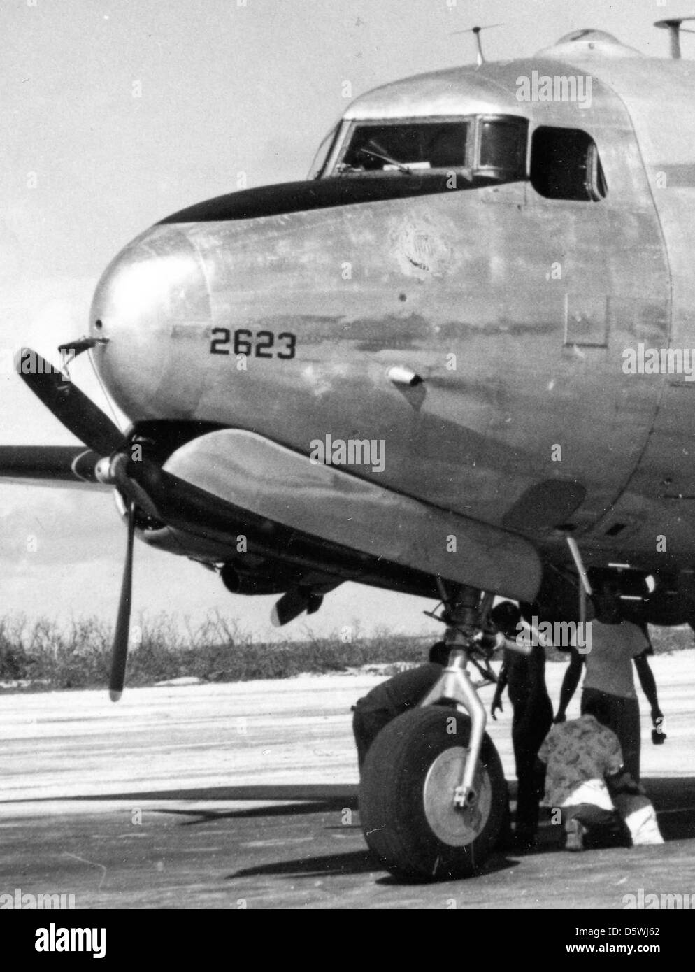 The Douglas DC-4 Skymaster, a four-engine propeller-driven airliner ...