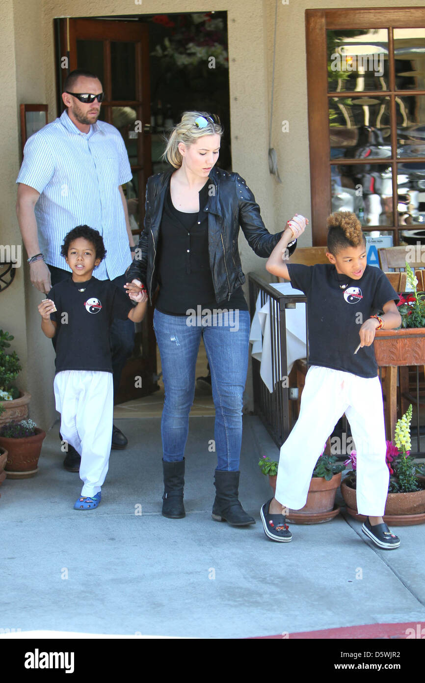Henry Samuel and Johan Samuel are seen after having lunch in Brentwood ...