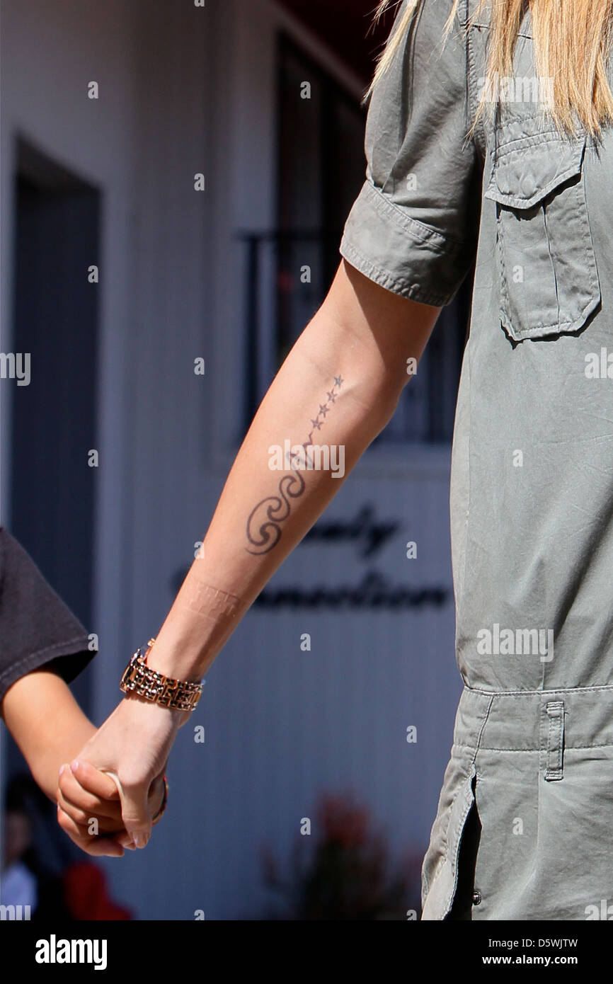 Close-up of Heidi Klum's tattoo Los Angeles, California - 03.03.12 ...