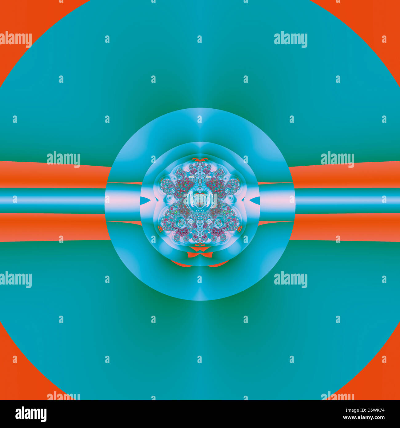 Elegant fractal design, abstract psychedelic art, green vinyl disc ...