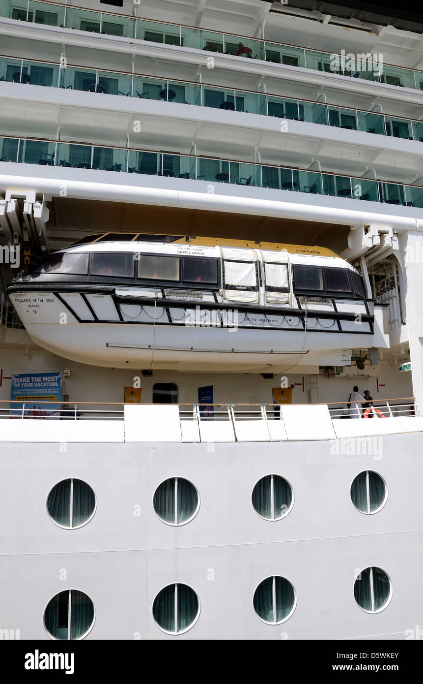 Life boat on side of Royal Caribbean cruise ship Stock Photo - Alamy
