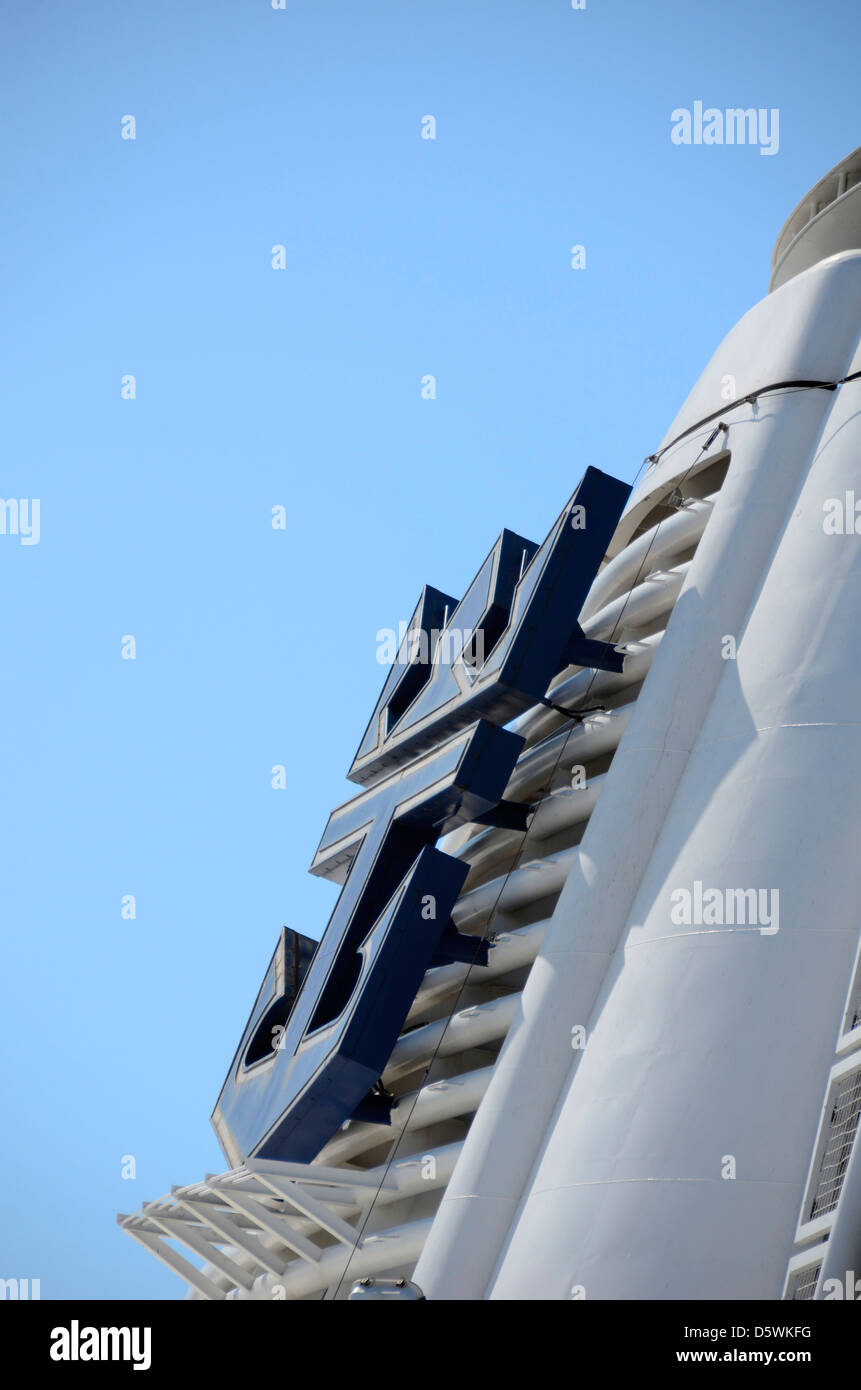 Royal Caribbean logo on top of cruise ship Stock Photo - Alamy