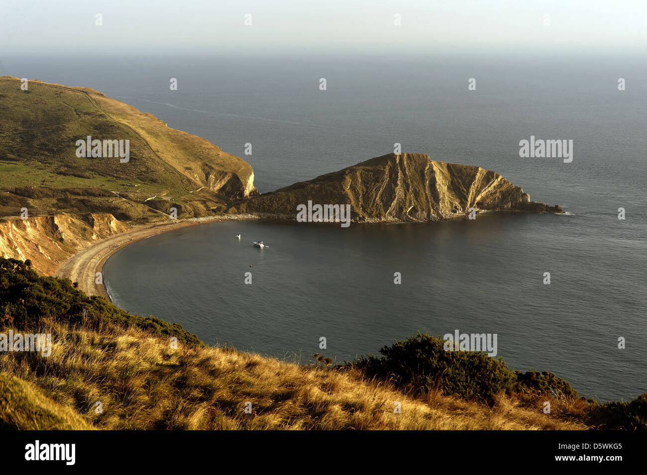 View of Worbarrow Bay from Flower's Barrow, near Tyneham, Dorset Stock ...