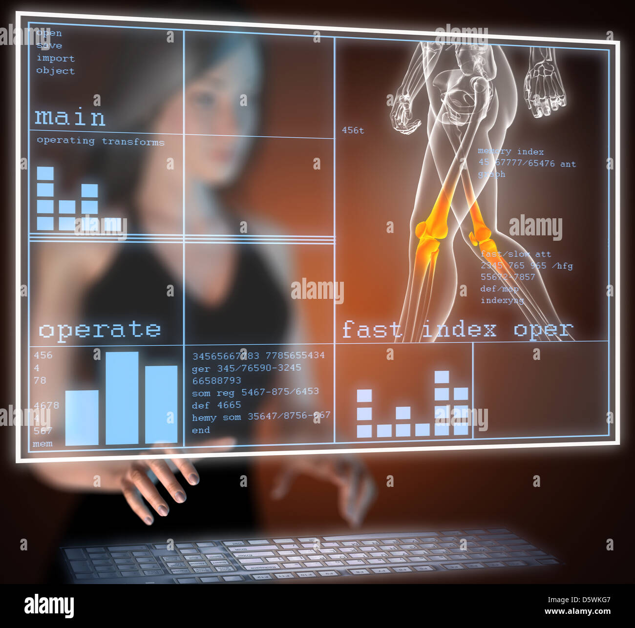 human radiography scan on hologram Stock Photo - Alamy