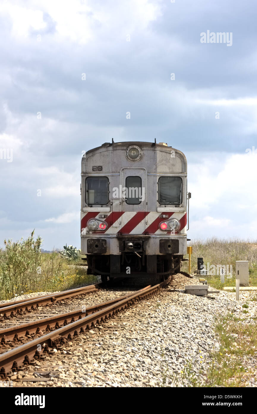 Old fashioned train in the countryside from Portugal Stock Photo - Alamy