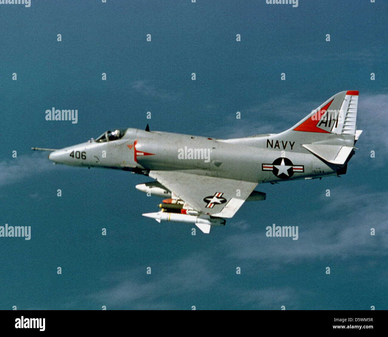A Douglas A-4E-5 Skyhawk from Attack Squadron VA-164 Ghost Riders is ...