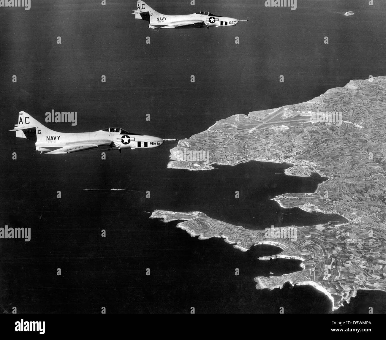 Grumman F9F-8P "Cougars" of Photo Reconnaissance Squadron VFP-62, Det ...