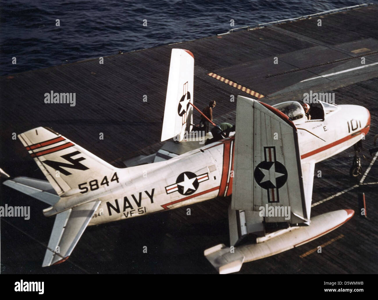 North American FJ-3 "Fury" of FS VF-51 "Screaming Eagles" on the USS ...