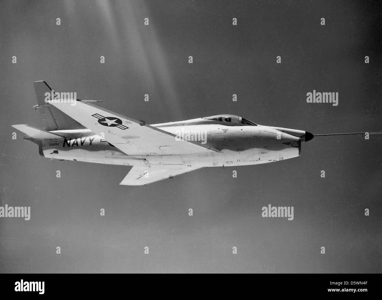 The North American FJ-4F Fury, a prototype carrier-based fighter, was ...