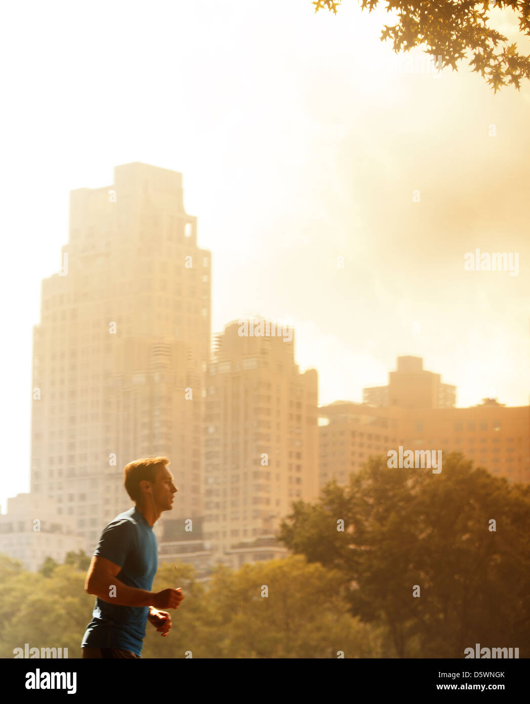 Man Jogging Outside Park Central High Resolution Stock Photography and ...