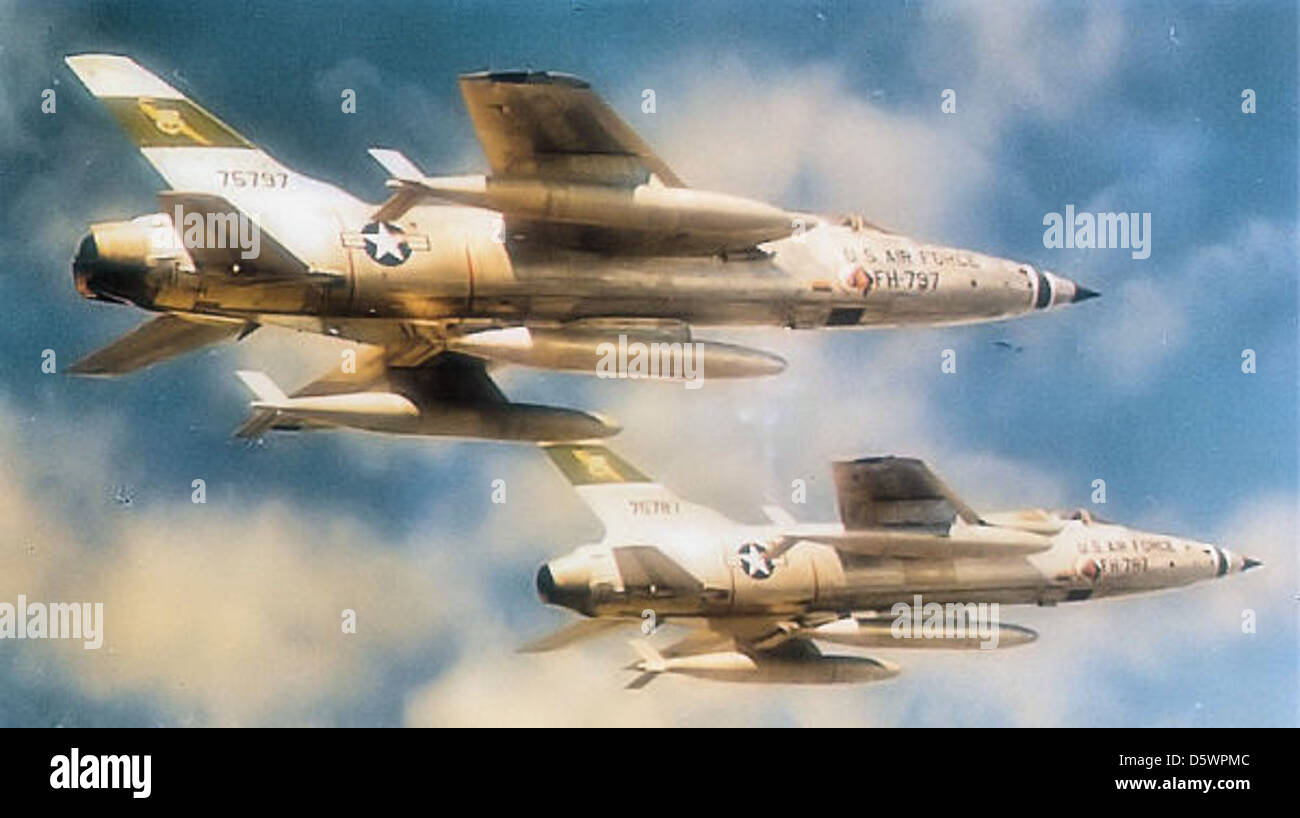 Republic F-105B-15-RE 'Thunderchiefs' from the 4th Fighter Wing at ...