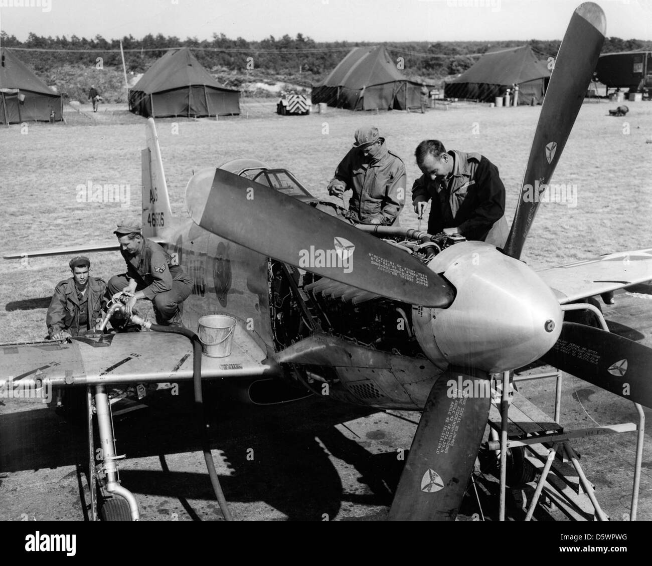 The North American F-51H Mustang, operated by the 104th Fighter-Bomber ...