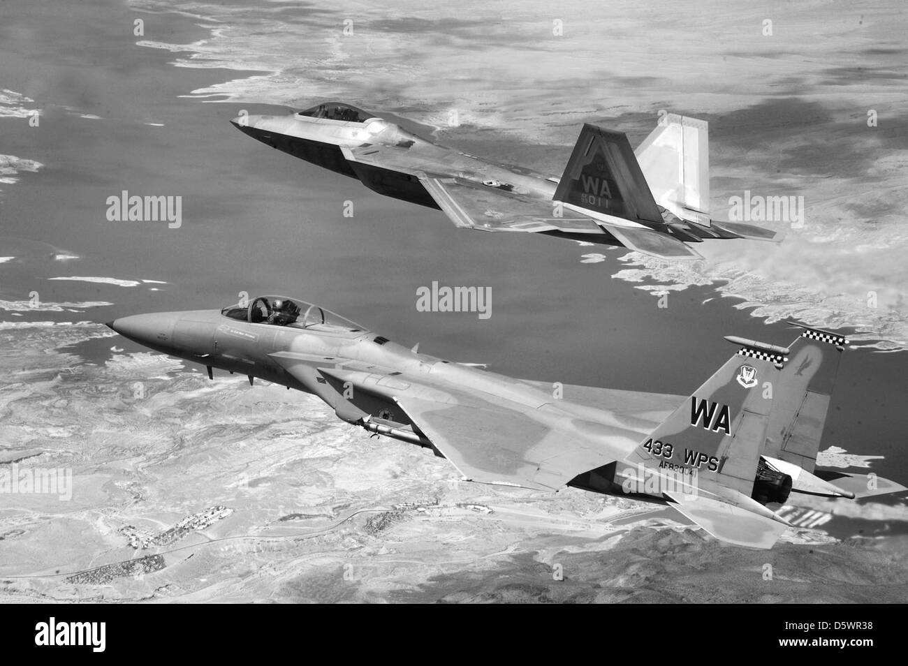 McDonnell Douglas F-15C "Eagle" and F-22A "Raptor" of the USAF Weapons ...