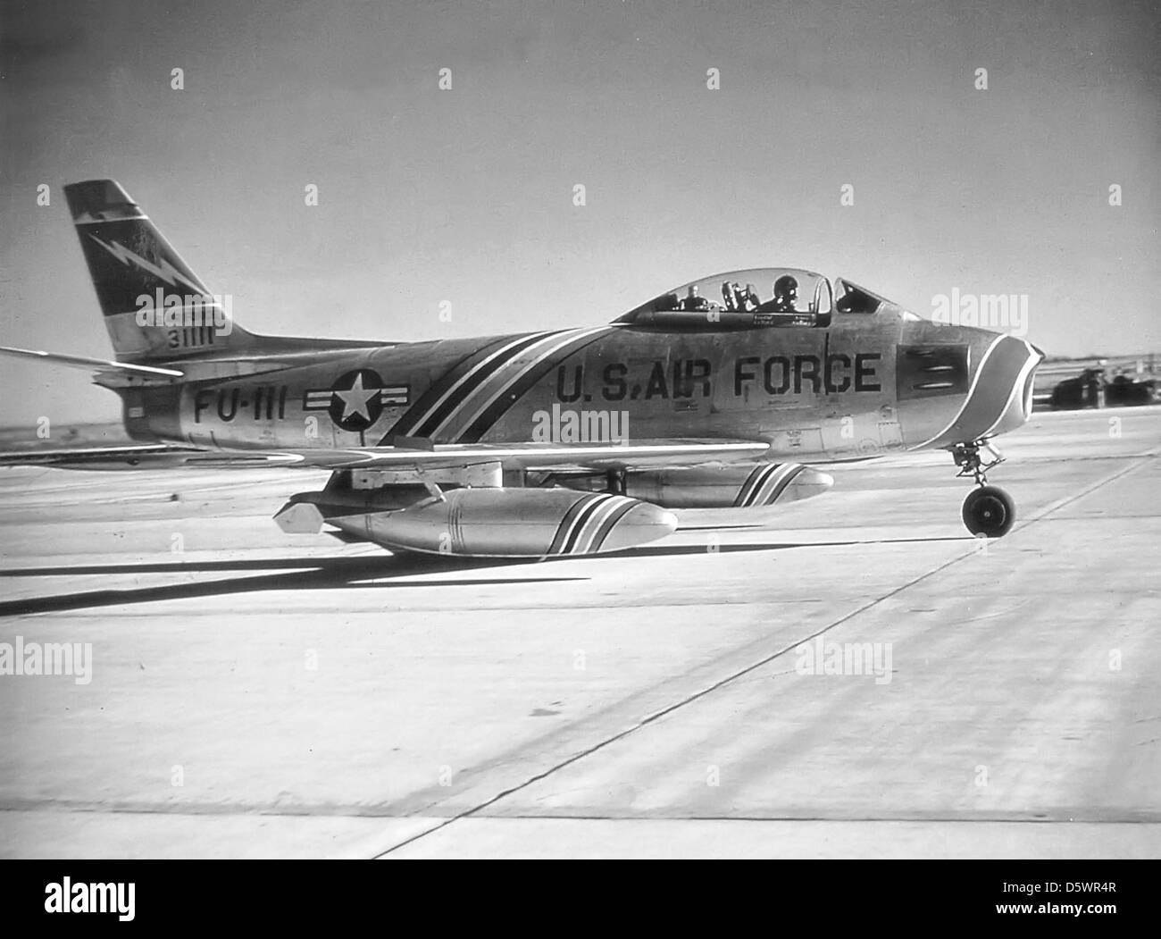 The North American F-86F-35-NA Sabre of the 563rd Tactical Fighter ...