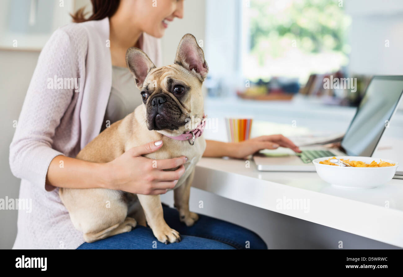 Woman with lap dog hi-res stock photography and images - Alamy