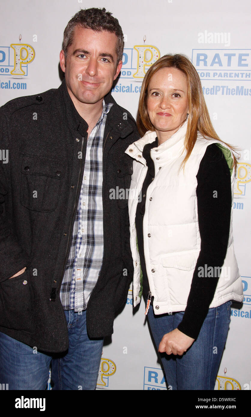 Jason Jones and Samantha Bee Opening night of Off-Broadway's 'Rated P ...