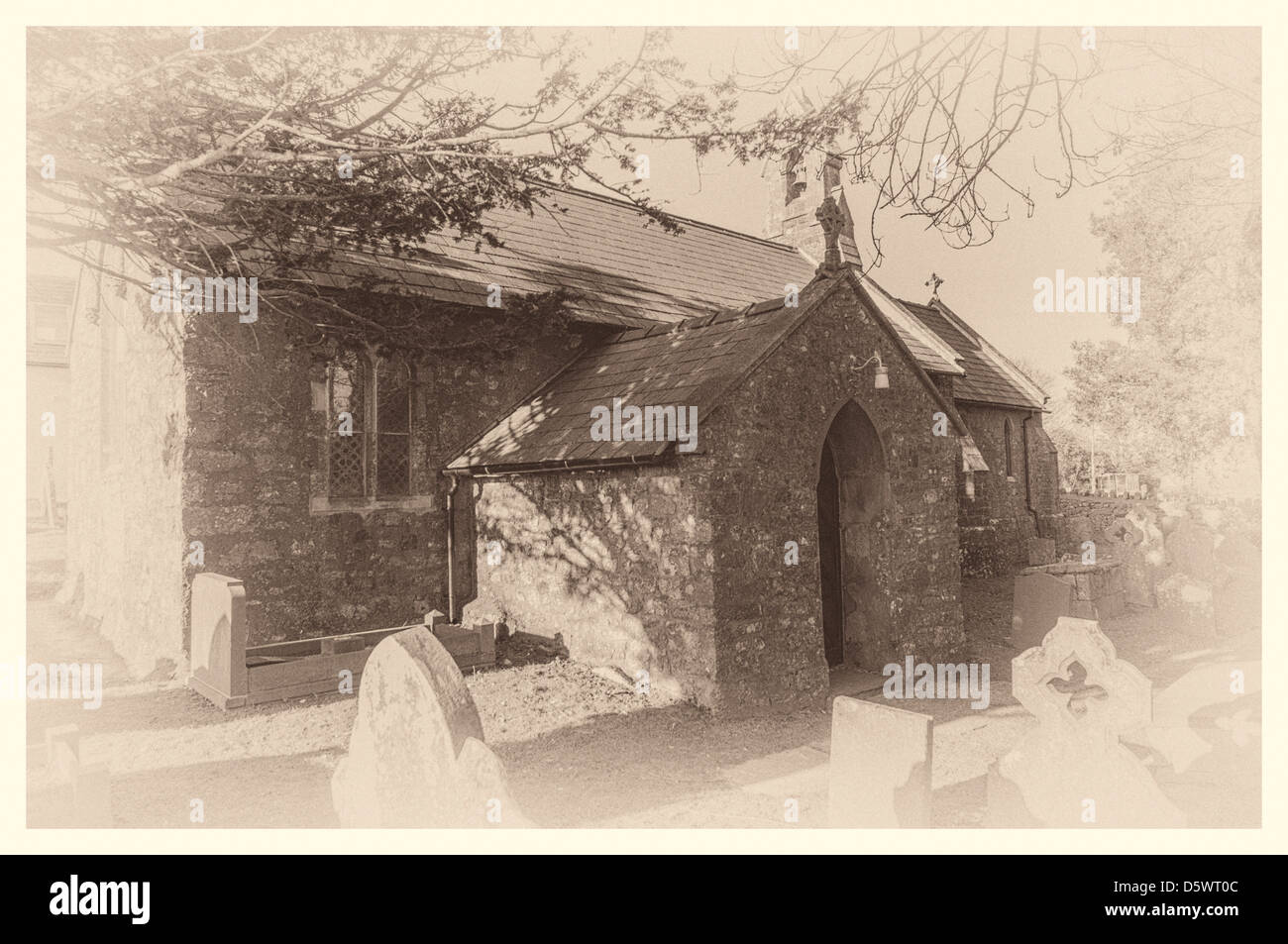 St John the Baptist Church in Penmaen, located on the Gower Peninsula ...