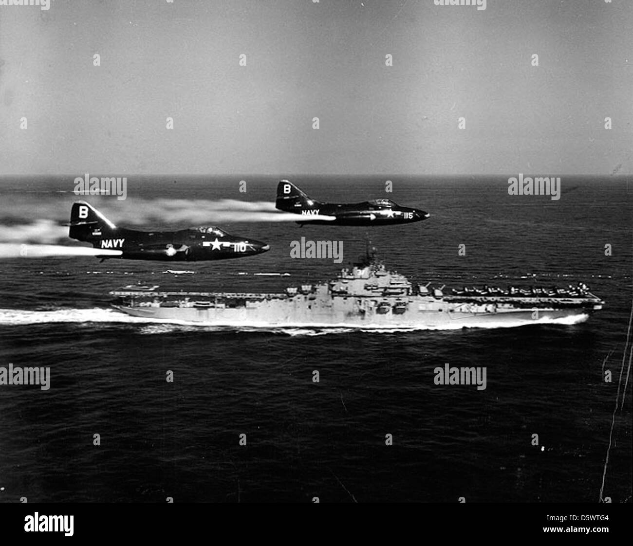 The Grumman F9F-2 'Panther' of FS VF-191 'Satan's Kittens' operates as ...